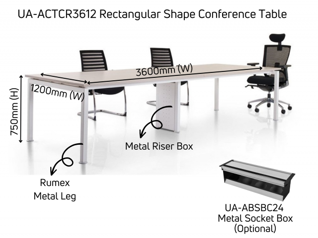 UA-ACTCR3012/3612 Rectangular Shape Conference Table