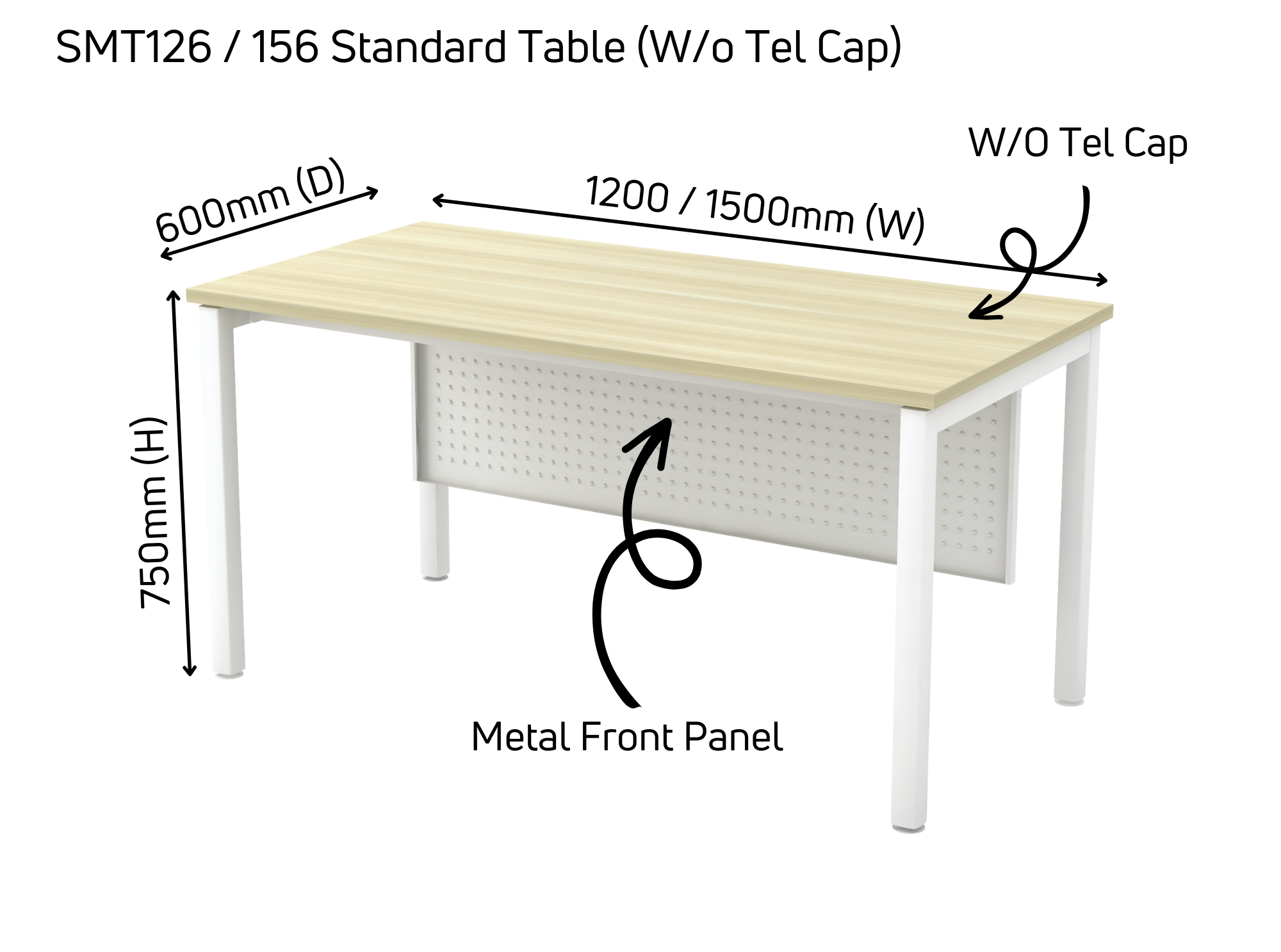 T-SWT-SMT126/156 Standard Table W/o Tel Cap